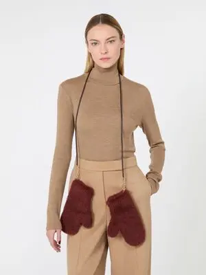 Max Mara Alpaca And Wool Teddy Fabric Mittens