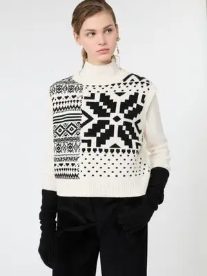 Max Mara Jacquard Wool Yarn Gilet