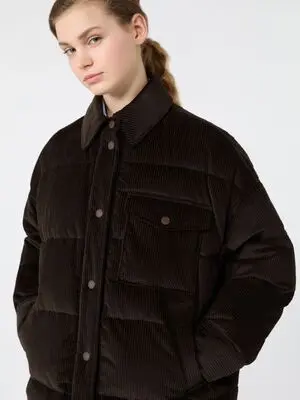 Max Mara Water-repellent Cotton Velvet Down Jacket