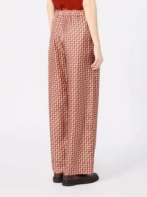 Max Mara Printed Silk Trousers