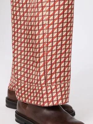 Max Mara Printed Silk Trousers