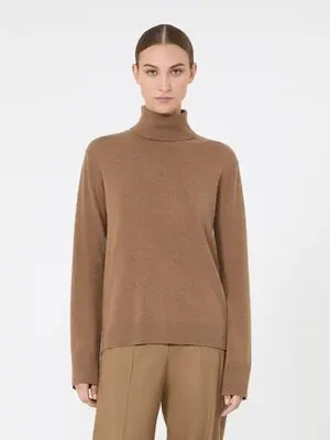 Max Mara Wool Polo-neck Sweater With Branded Patch Detail