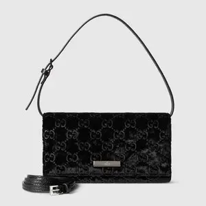 Gucci Small Pouch With Strap Fabric - Black