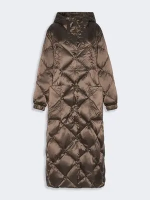 Max Mara Long Quilted Water-repellent Down Puffer Coat - Brown