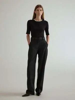 HOUSE OF DAGMAR Tapered Tux Trousers - Black