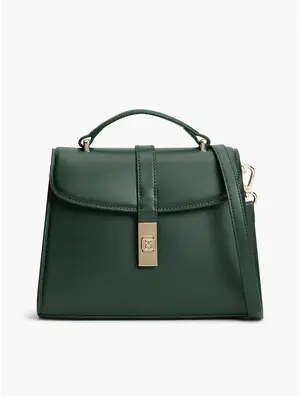 Tommy Hilfiger Monogram Turnlock Mini Satchel Bag - Forest Eclipse