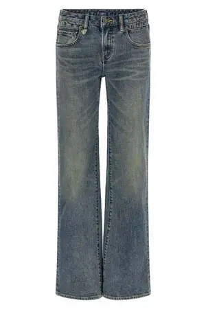 R13 Flared Jeans With Distressed Details - Blue