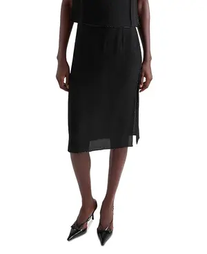 Prada Triple Silk Chiffon Skirt - Black