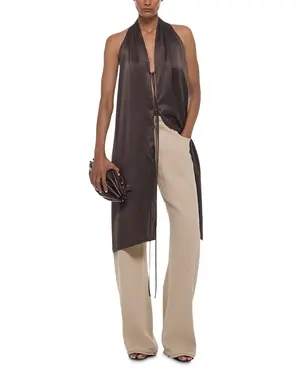 Helmut Lang Silk Scarf Wrap Silk Top
