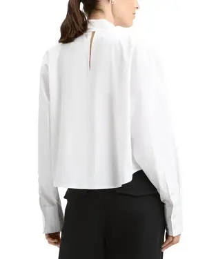 Derek Lam 10 Crosby Delphine Cotton Poplin Scarf Neck Top