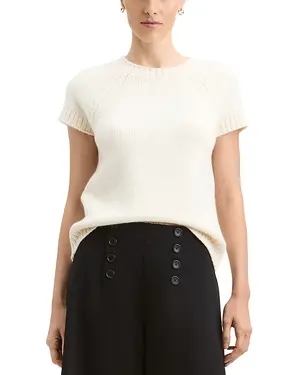 Derek Lam 10 Crosby Alexa Wool Short Sleeve Sweater - Red