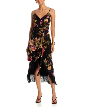 Aqua Burnout Fringe Asymmetric Dress Exclusive