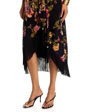 Aqua Burnout Fringe Asymmetric Dress Exclusive