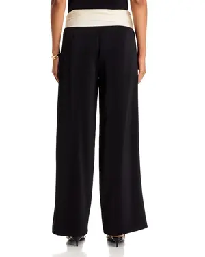 Aqua Satin Fringe Scarf Pants Exclusive