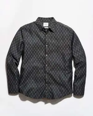 Billy Reid Fleur De Lis Wilson Shirt - Chocolate Multi