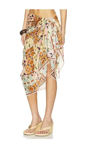 Zimmermann Printed Cotton Pareo In Brown