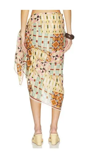 Zimmermann Printed Cotton Pareo In Brown