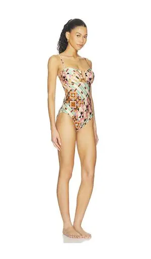 Zimmermann Fairlight Enamel Trim One Piece In Multi