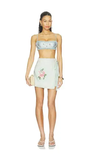 Agua Bendita Isolda Nostalgia Top In Green