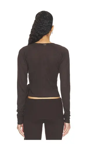 SKIMS Essential Sweaters Wrap Sweater In Brown
