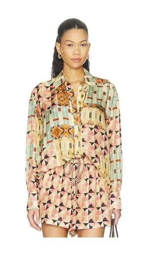 Zimmermann Fairlight Geo Relaxed Shirt In Multi