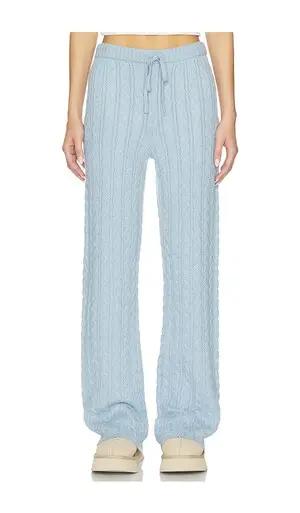 SKIMS Sweater Knit Cable Straight Leg Pant In Baby Blue