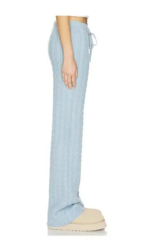 SKIMS Sweater Knit Cable Straight Leg Pant In Baby Blue