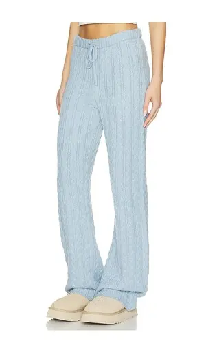 SKIMS Sweater Knit Cable Straight Leg Pant In Baby Blue