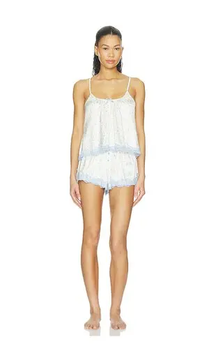 KAT THE LABEL Paisley Camisole Top In Ivory