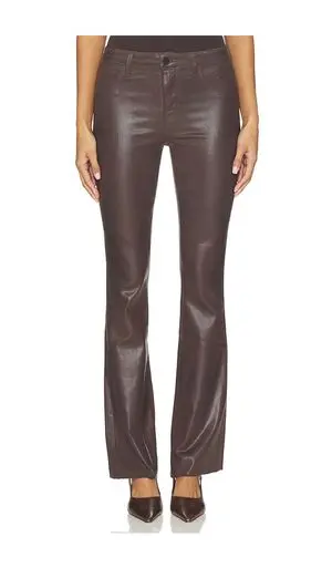 L'AGENCE Ruth High Rise Straight Jean In Chocolate - Dark Java Coated