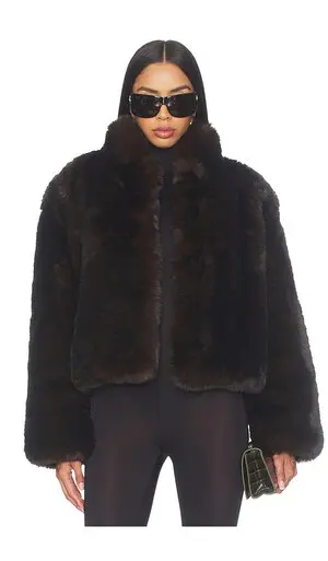 EAVES X Blake Evin Lars Faux Fur Jacket - Brown