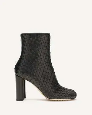 Bottega Veneta Cherry Intrecciato Ankle Boots - Black