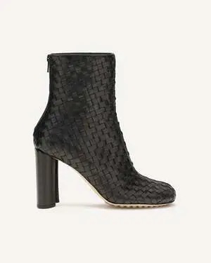 Bottega Veneta Cherry Intrecciato Ankle Boots