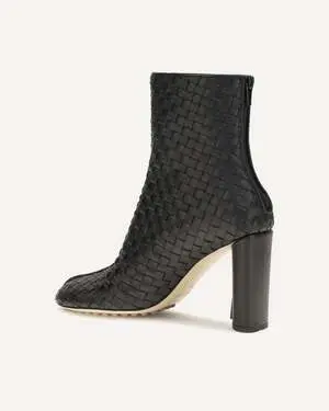Bottega Veneta Cherry Intrecciato Ankle Boots