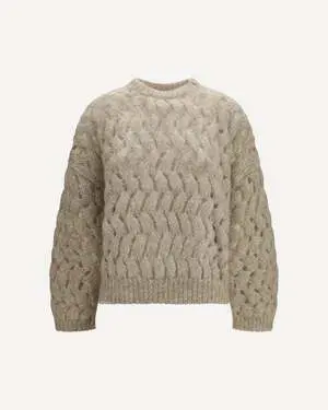 Brunello Cucinelli Dazzling Zigzag Cables Ohair And Wool Sweater Feale