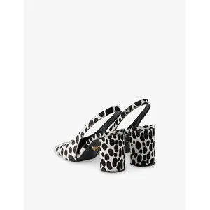 Prada Animal Print Calf-hair Leather Slingback Courts