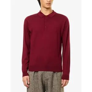 John Smedley Belper Long-sleeve Wool Polo Top