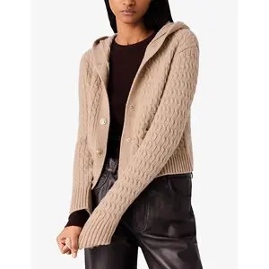 Maje Hooded Button-down Wool Cardigan
