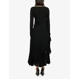 MARC LEBIHAN Asymmetric-hem Crepe Top