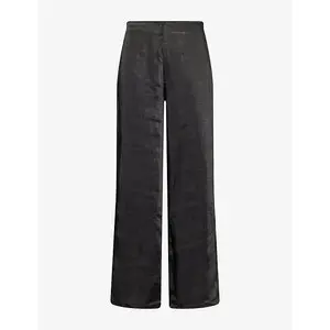 4TH & RECKLESS Adalynn Wide-leg Satin Trousers - Black