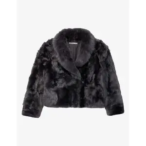 ALLSAINTS Tosca Long-hair Shearling Coat - Anthracite