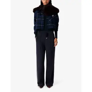 Maje Drawstring Side-stripe Stretch-jersey Trousers