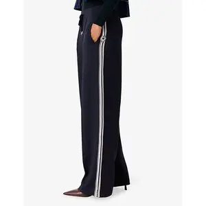 Maje Drawstring Side-stripe Stretch-jersey Trousers