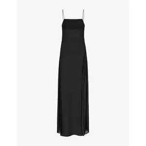 BECAUSE OF ALICE Longline Sheer Chiffon Cami Top - Black
