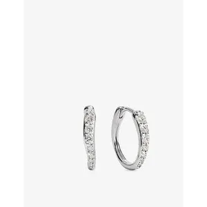 Monica Vinader Riva Pavé Diamond Small Sterling- And Lab Grown Diamond Hoop Earrings - Silver