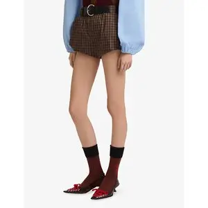Marni Checked High-rise Cotton-poplin Bloomers