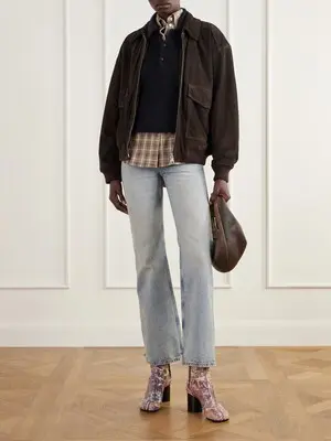 MAISON MARGIELA Tabi Split-toe Distressed Printed Paper-coated Leather Ankle Boots