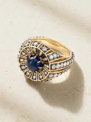BY PARIAH Aurora 14-karat Gold Diamond Sapphire Ring - Blue