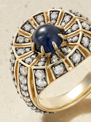 BY PARIAH Aurora 14-karat Gold Diamond Sapphire Ring