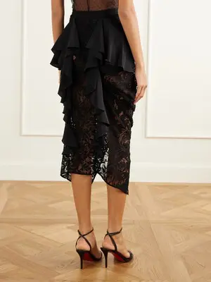 Sharon Wauchob Kinga Draped Lace Midi Skirt